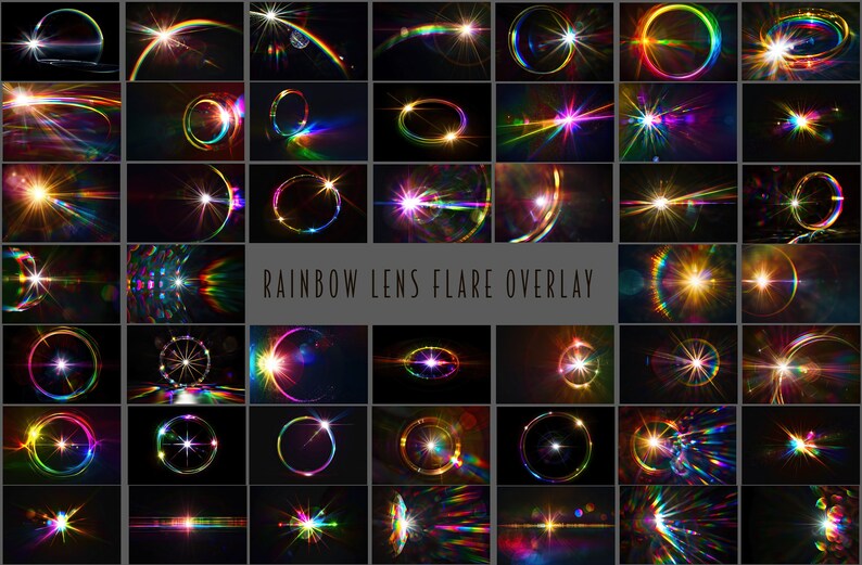 153 Rainbow Lens Reflection. Photoshop Overlay. Flare Light. Sunlight ...