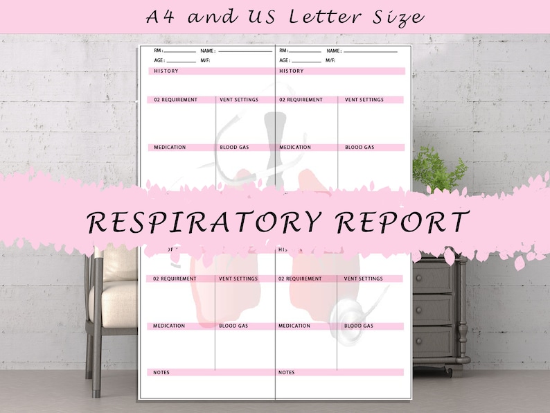 Respiratory Therapist Report Sheet Printable Respiratory | Etsy