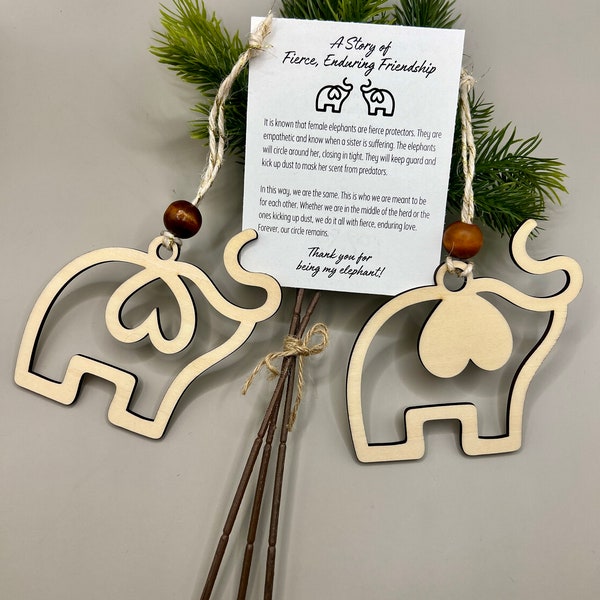 Friendship Sisterhood Elephant Ornament - Etsy