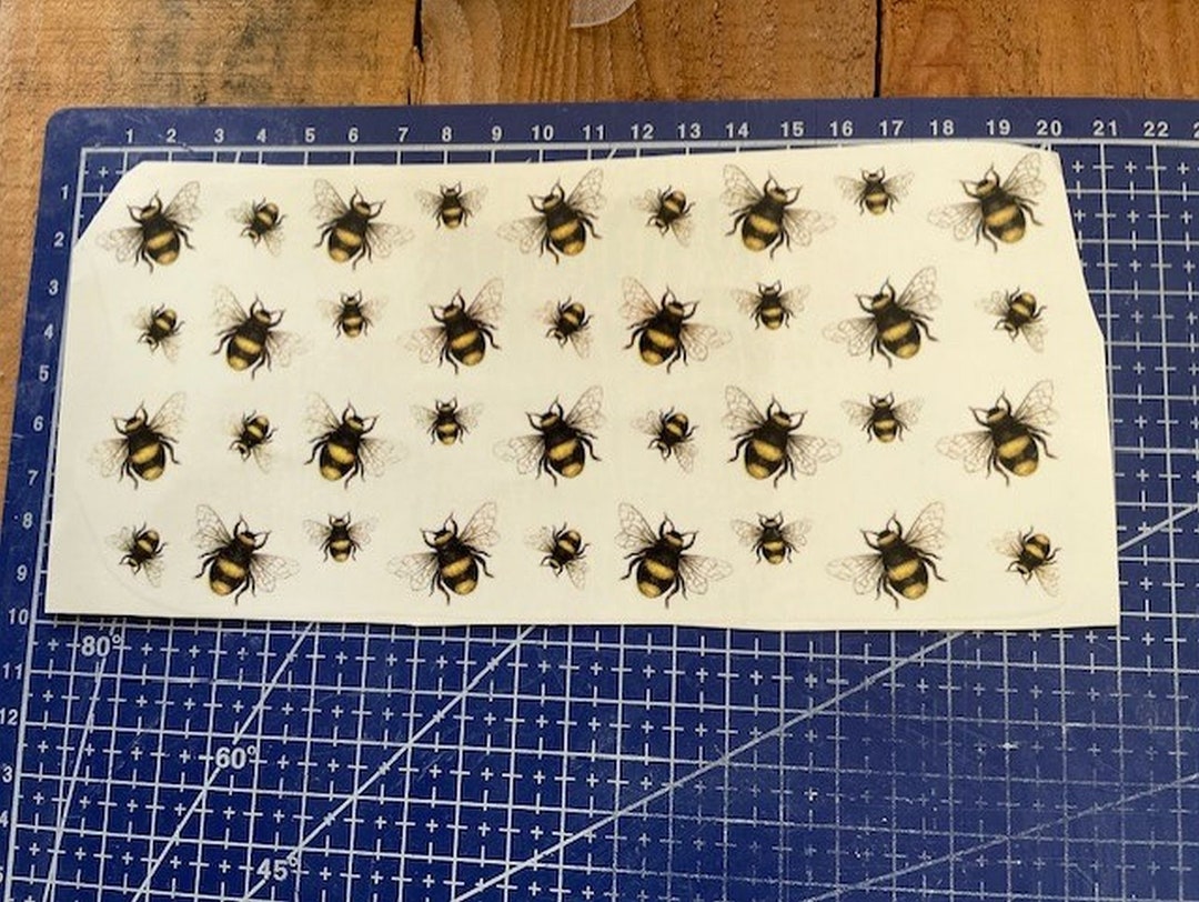 Ceramic or Glass Waterslide Decal - Bee Mug Wrap. Bumble, Buzz, Insect ...