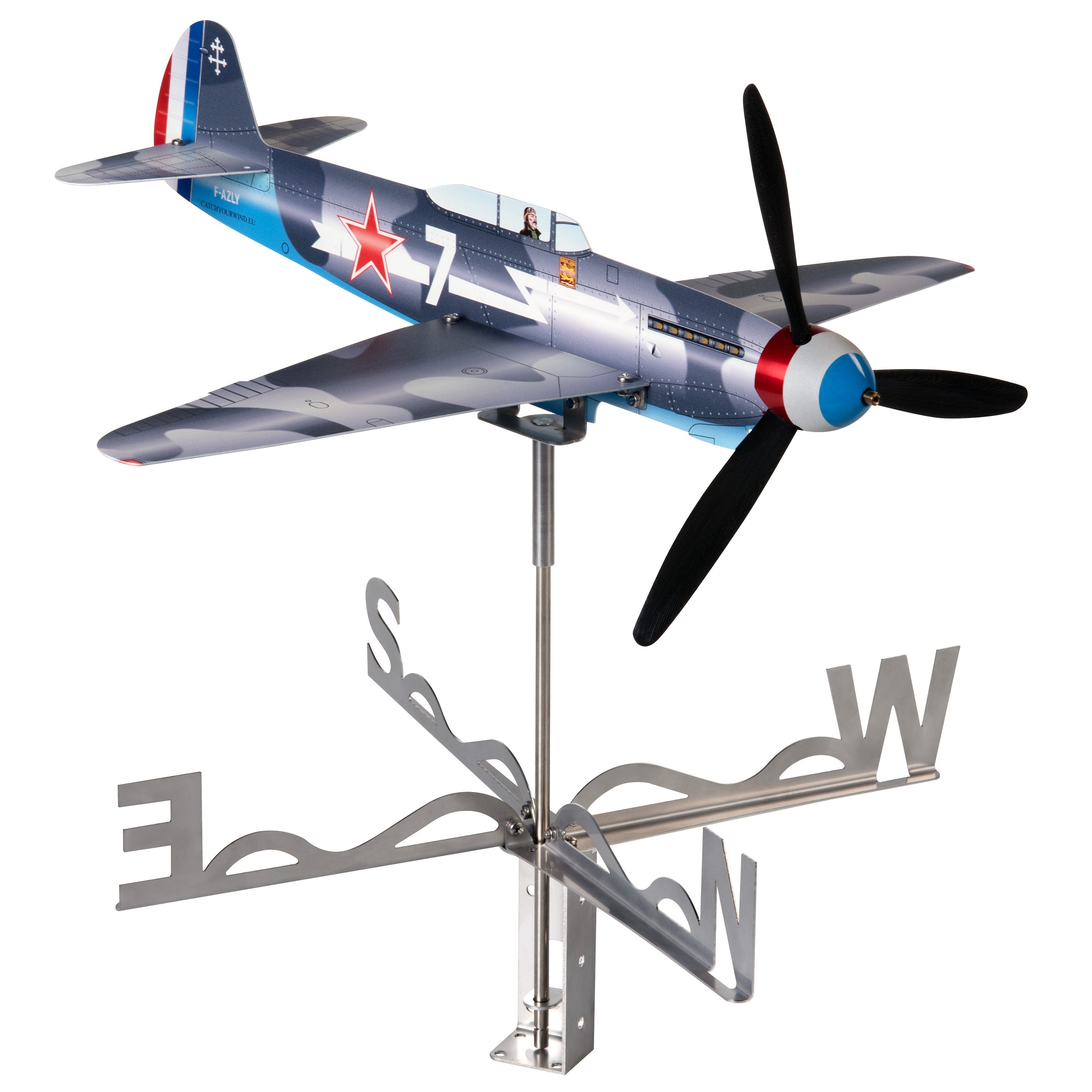 WWII Soviet Yak Fighter Stainless Aircraft Airplane Weathervane Wind ...