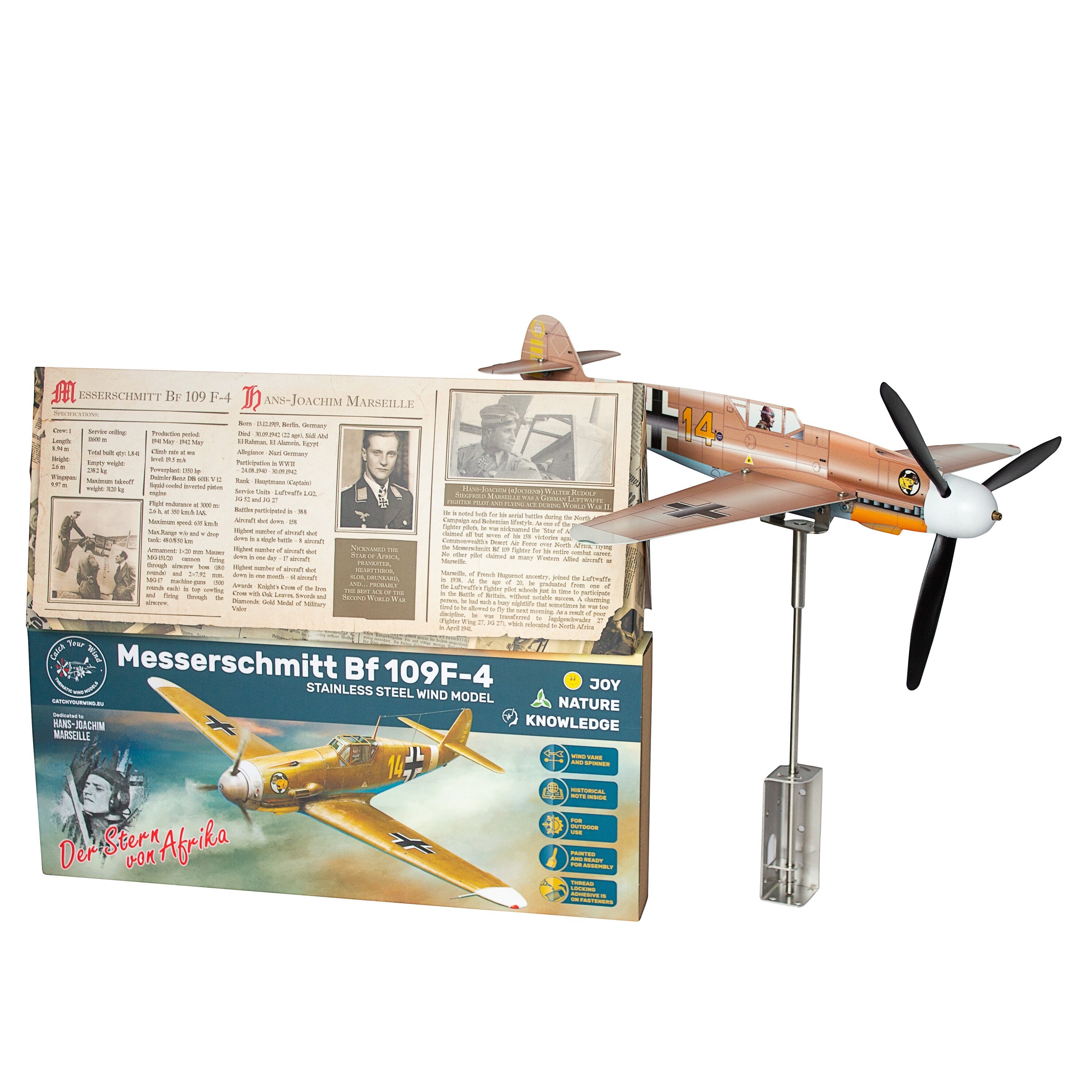 Messerschmitt Bf109 Stainless Steel Weather Vane, Wind Spinner Model ...