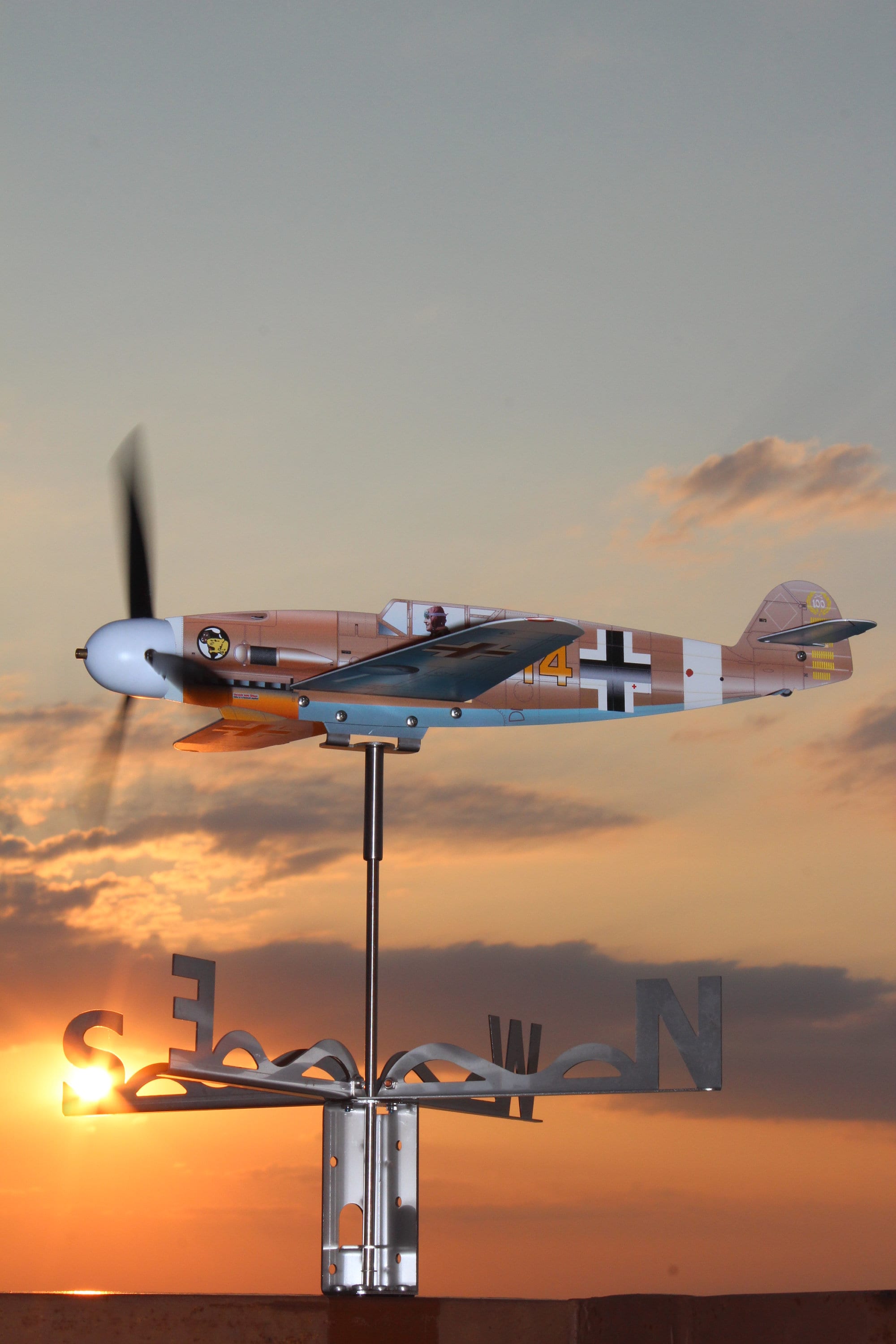 Bf109f Weathervane & Spinner, Stainless Steel WWII Fighter Airplane ...