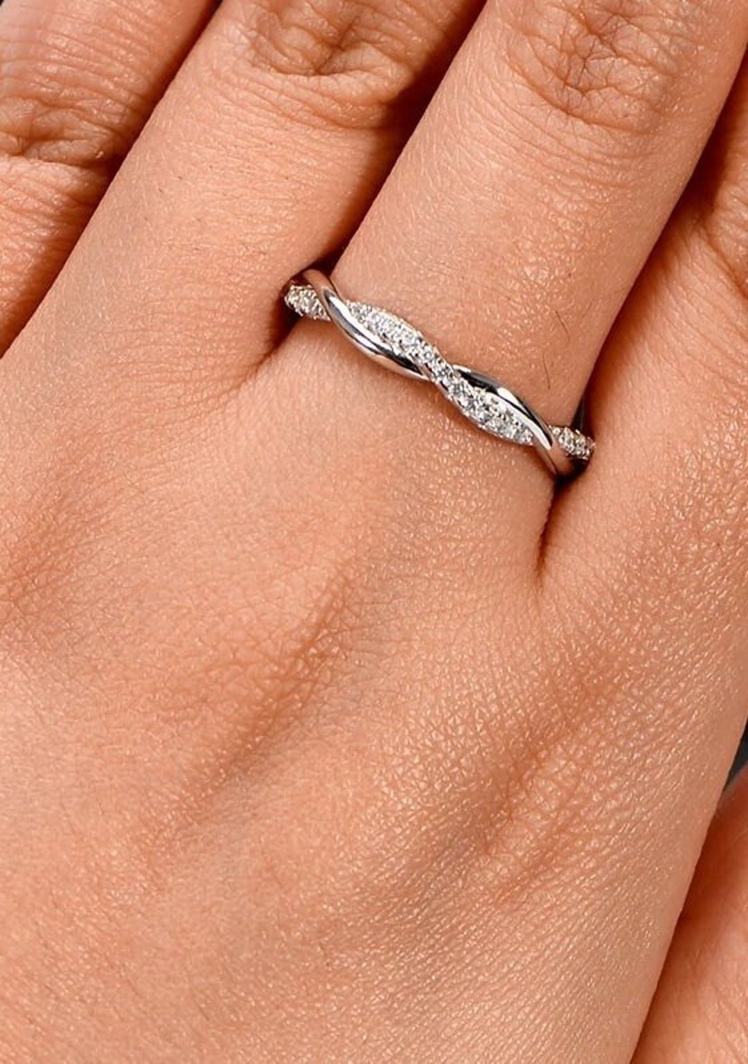 Full Eternity Band Twisted Rope Wedding Band 925 Sterling Silver ...