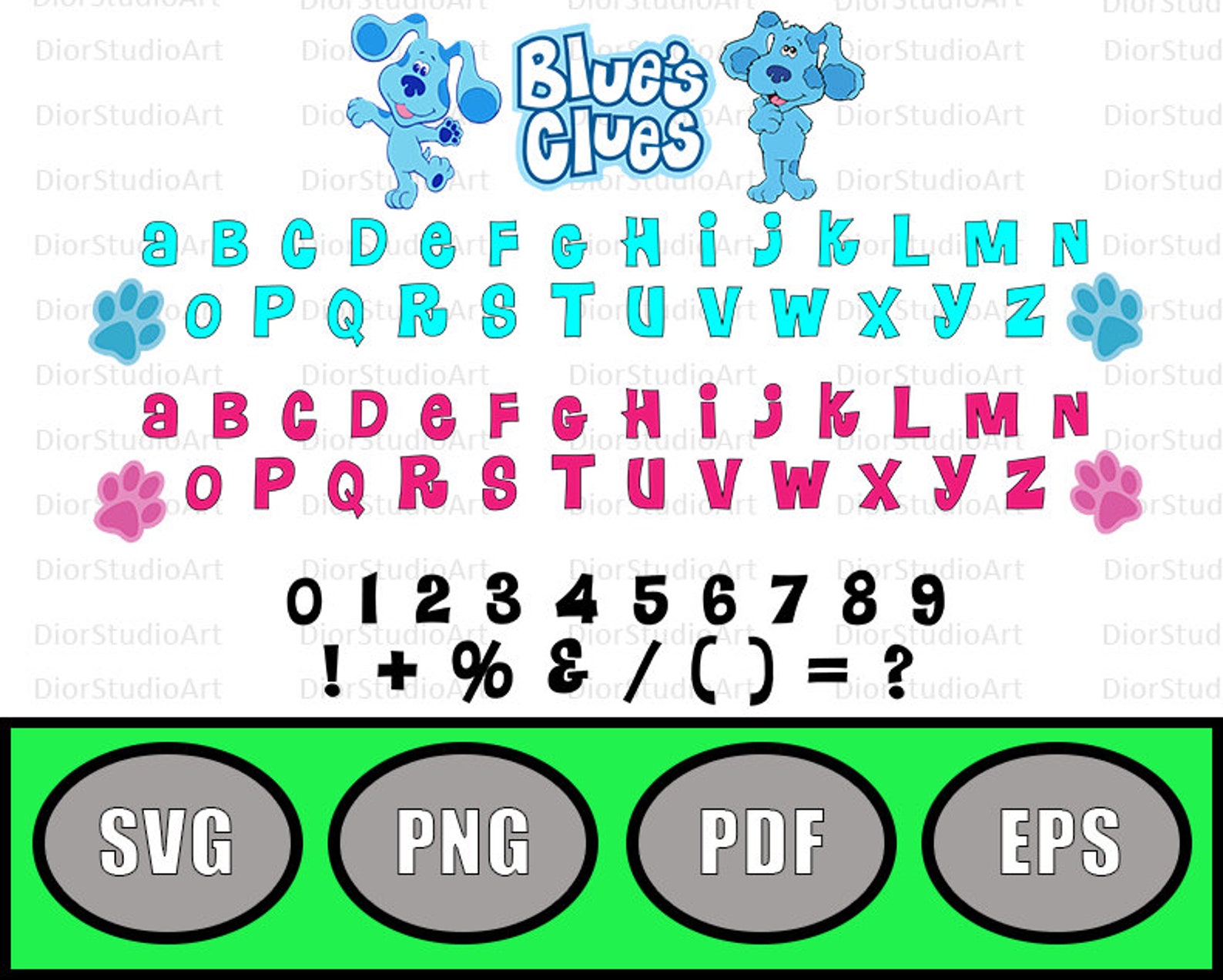 Blues Clues Font Blues Clues Alphabet Blues Clues Letters | Etsy Schweiz