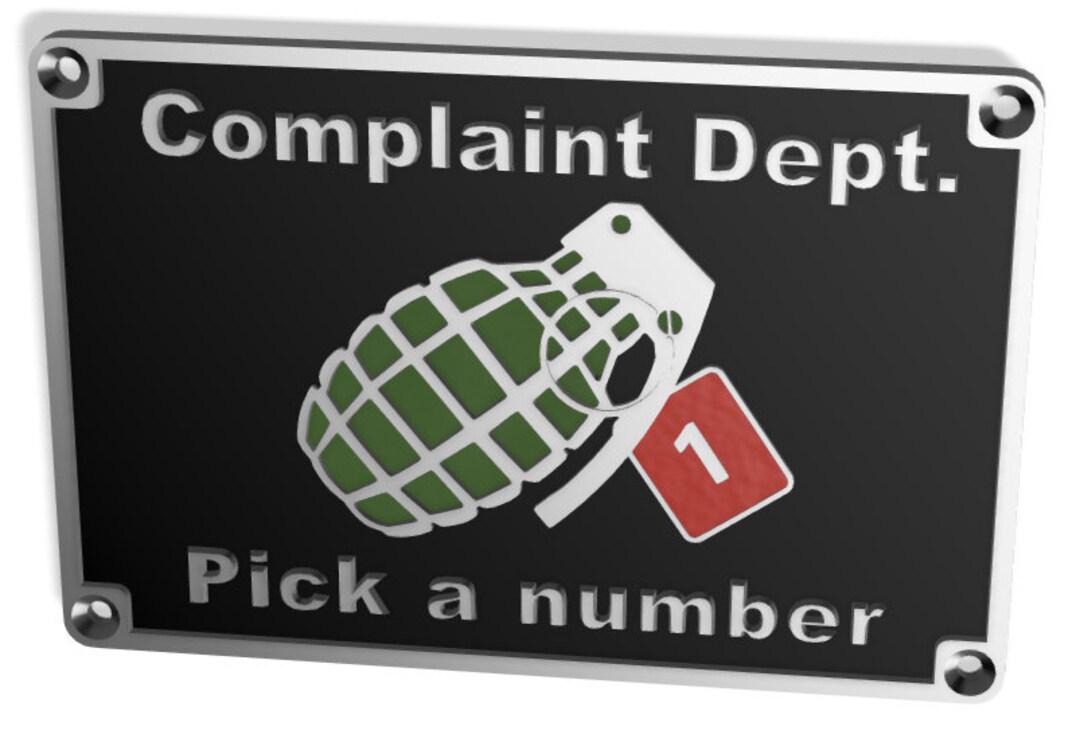 Metal Casting Fun Plaque "complaint Dept." - Etsy