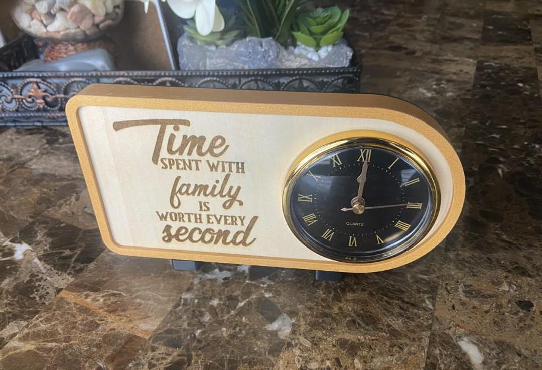 Desk Clock With Custom Engraving or Raised Plaque - Etsy