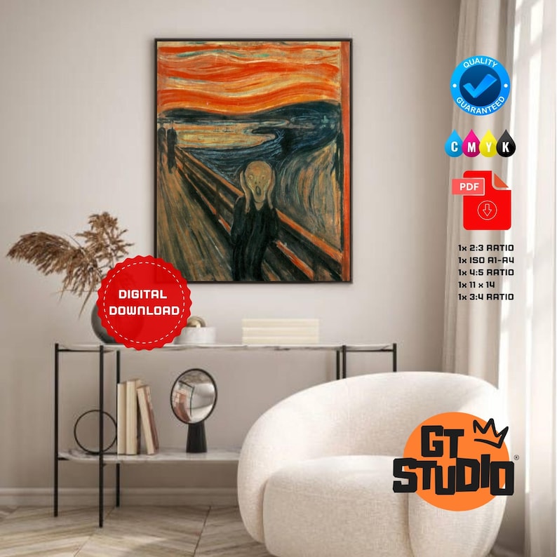 Edvard Munch the Scream Classic Art - Printable Wall Art ...