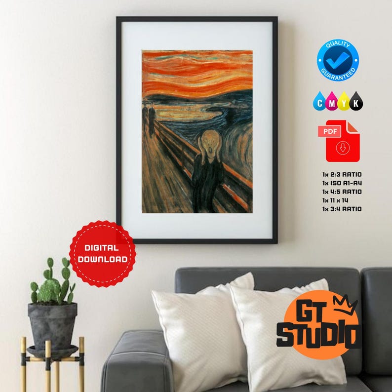 Edvard Munch the Scream Classic Art - Printable Wall Art ...