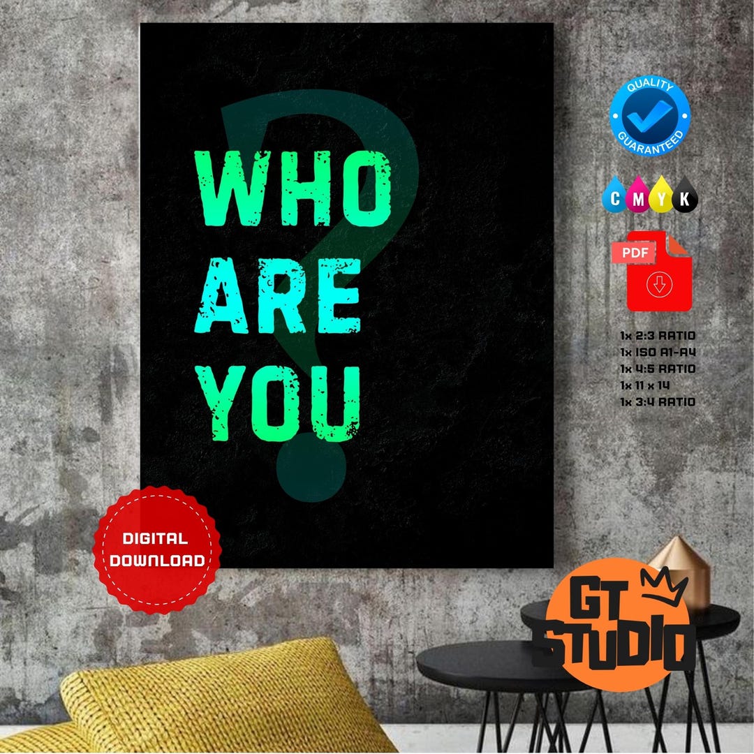 Who Are You? - Thought-provoking Digital Wall Art - Minimalist ...