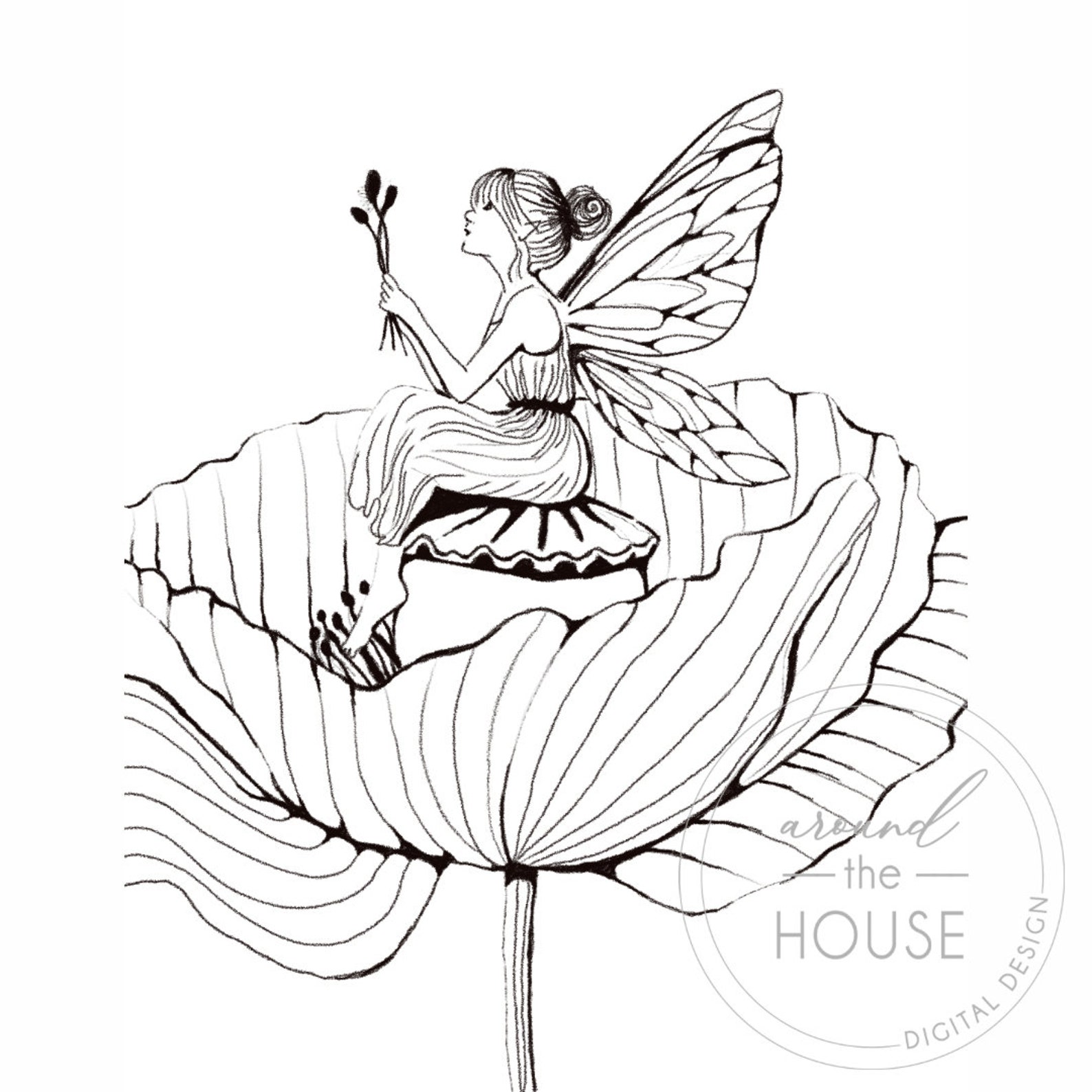 Poppy Sprite 8.5x11 Coloring Page Instant Digital Download - Etsy