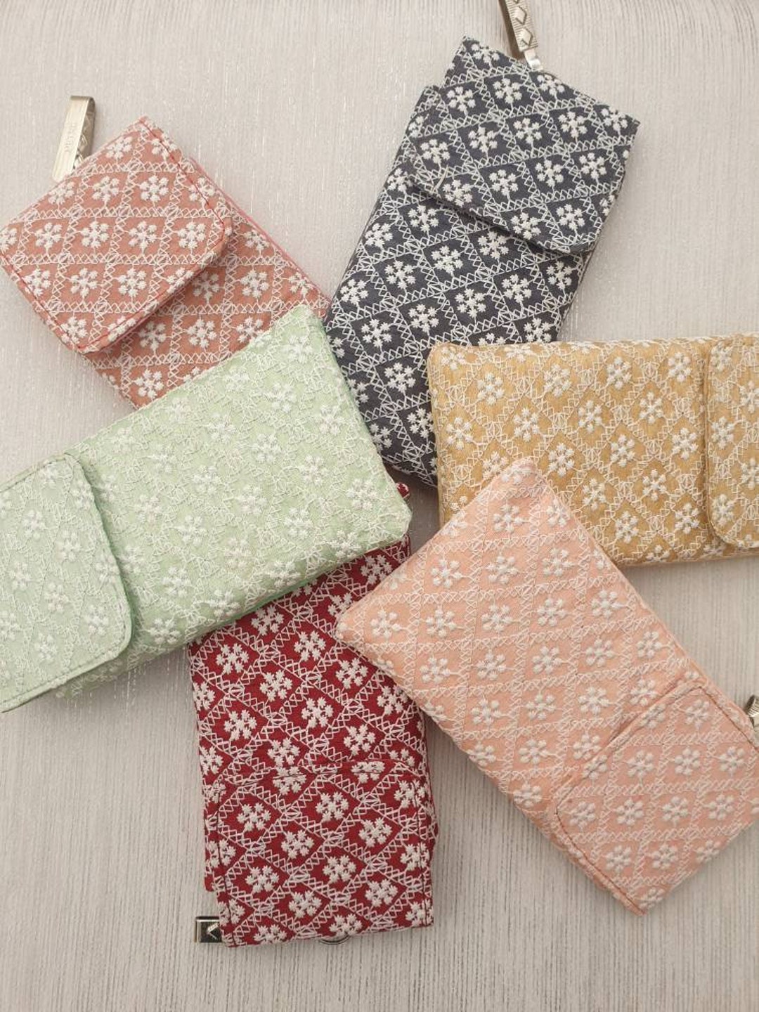 Hand Embroidered Silk Mobile Phone Case, Silk Phone Sleeve With Waist ...
