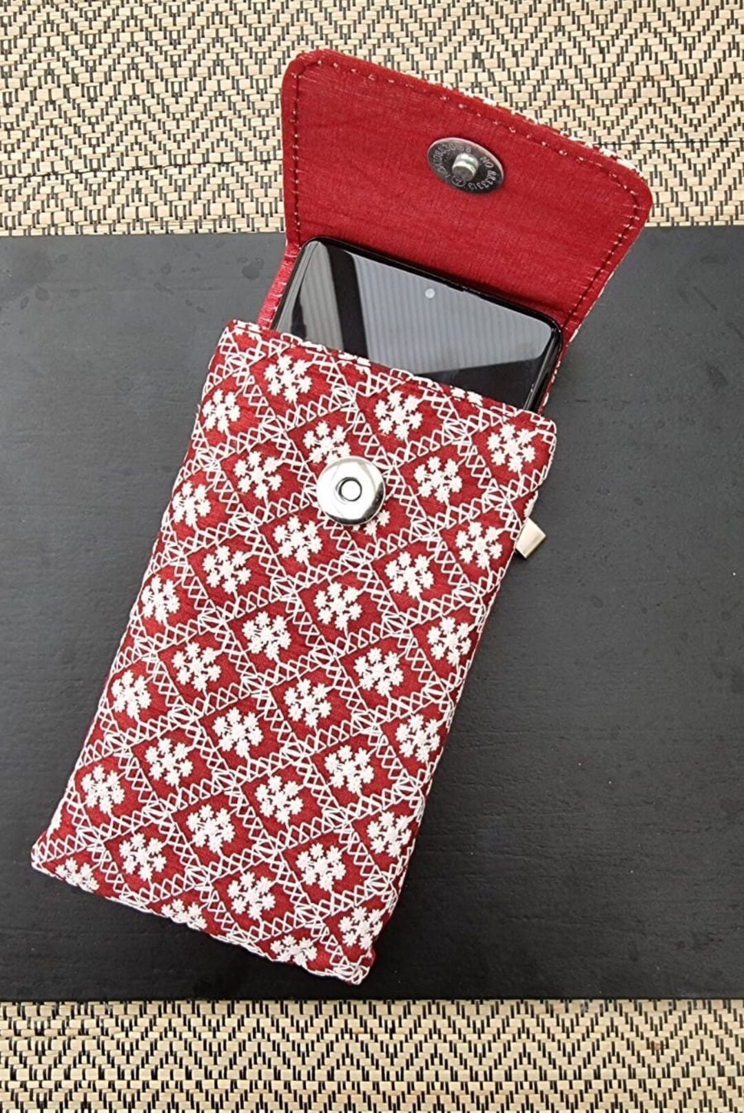 Hand Embroidered Silk Mobile Phone Case Silk Phone Sleeve - Etsy