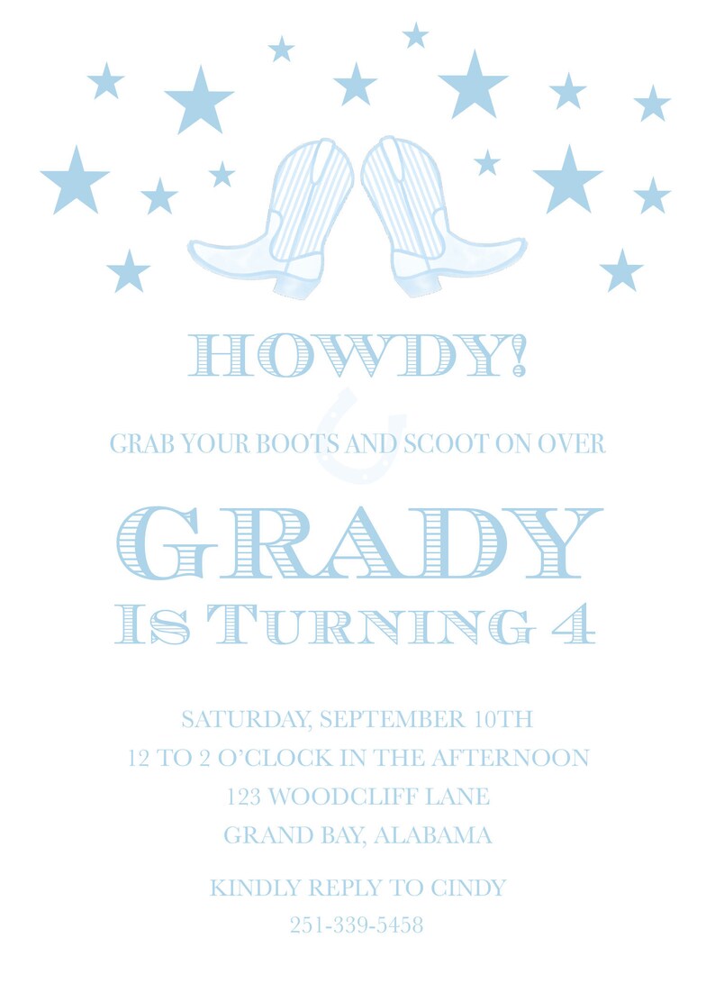 Howdy Birthday Invitation - Etsy