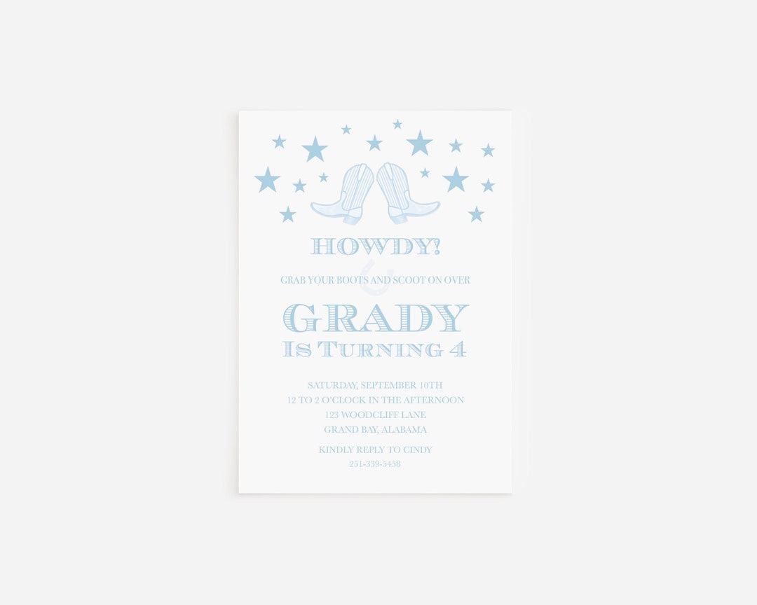 Howdy Birthday Invitation - Etsy