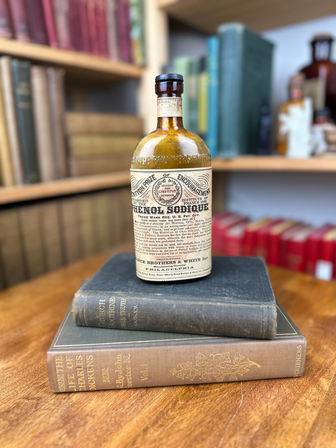 Phenol Sodique Amber Apothecary Bottle Hance Brothers - Etsy
