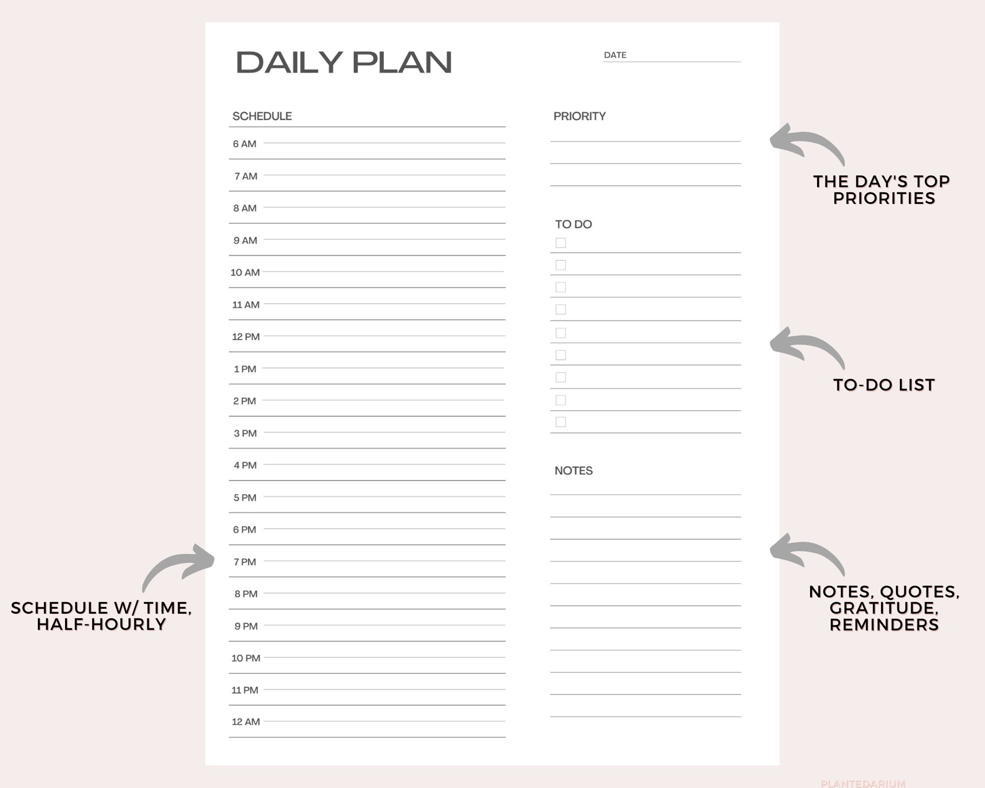 Daily Planner Printable, Daily Schedule Printable, Weekly Schedule A4 ...
