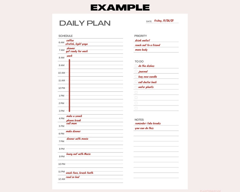Daily Planner Printable, Daily Schedule Printable, Weekly Schedule | A4 ...