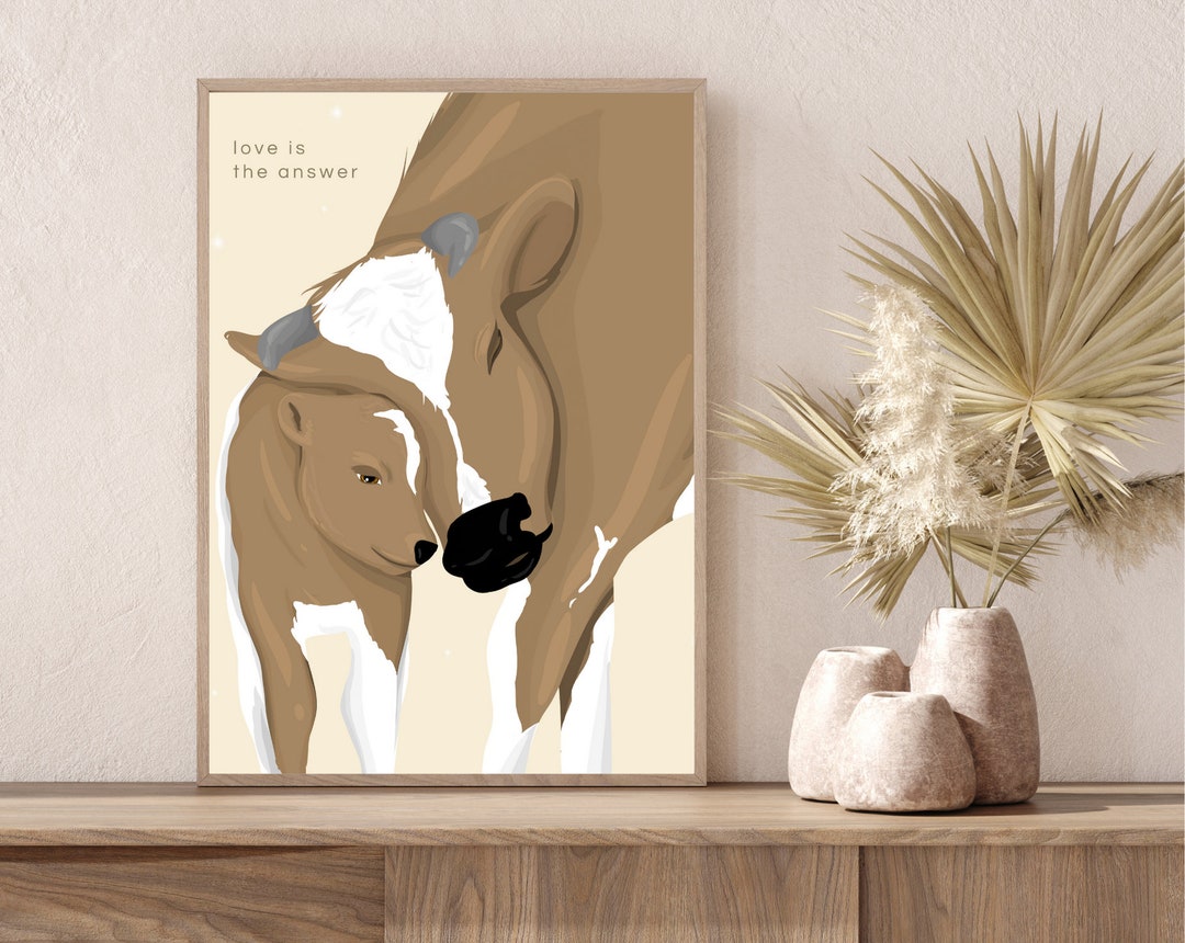 Vegan Art Print, Positive Wall Art, Animals Wall Decor, Quote Wall Art ...