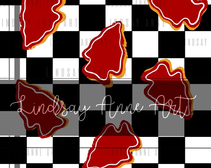 KC Arrowhead Black and White Checker Seamless Pattern - Seamless Chiefs ...