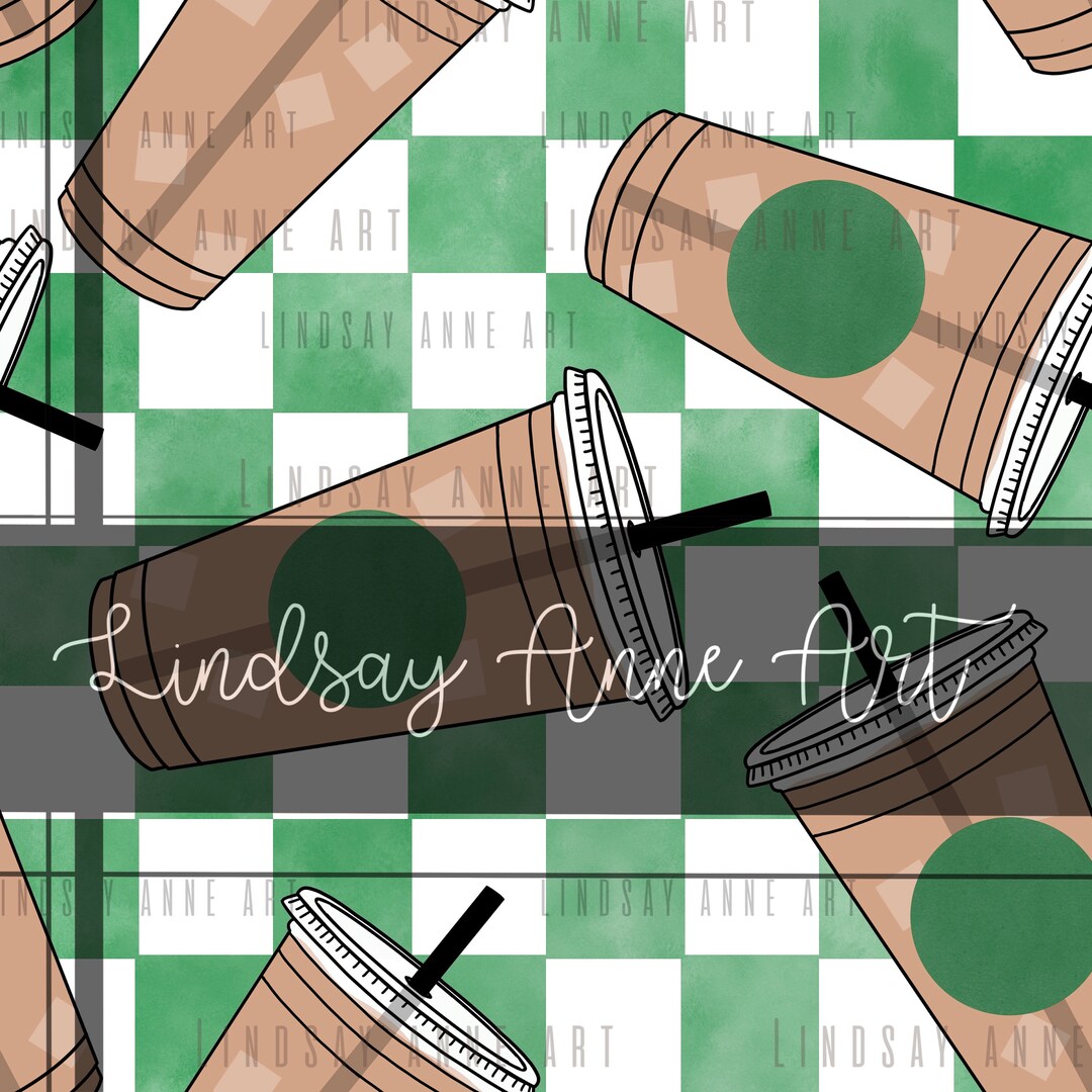 Watercolor Iced Coffee Pattern Collection Repeat Seamless - Etsy