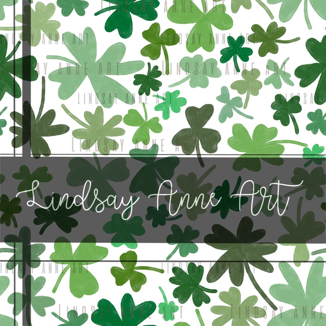Watercolor Shamrock Repeat Seamless JPG Pattern St Patricks Seamless - Etsy