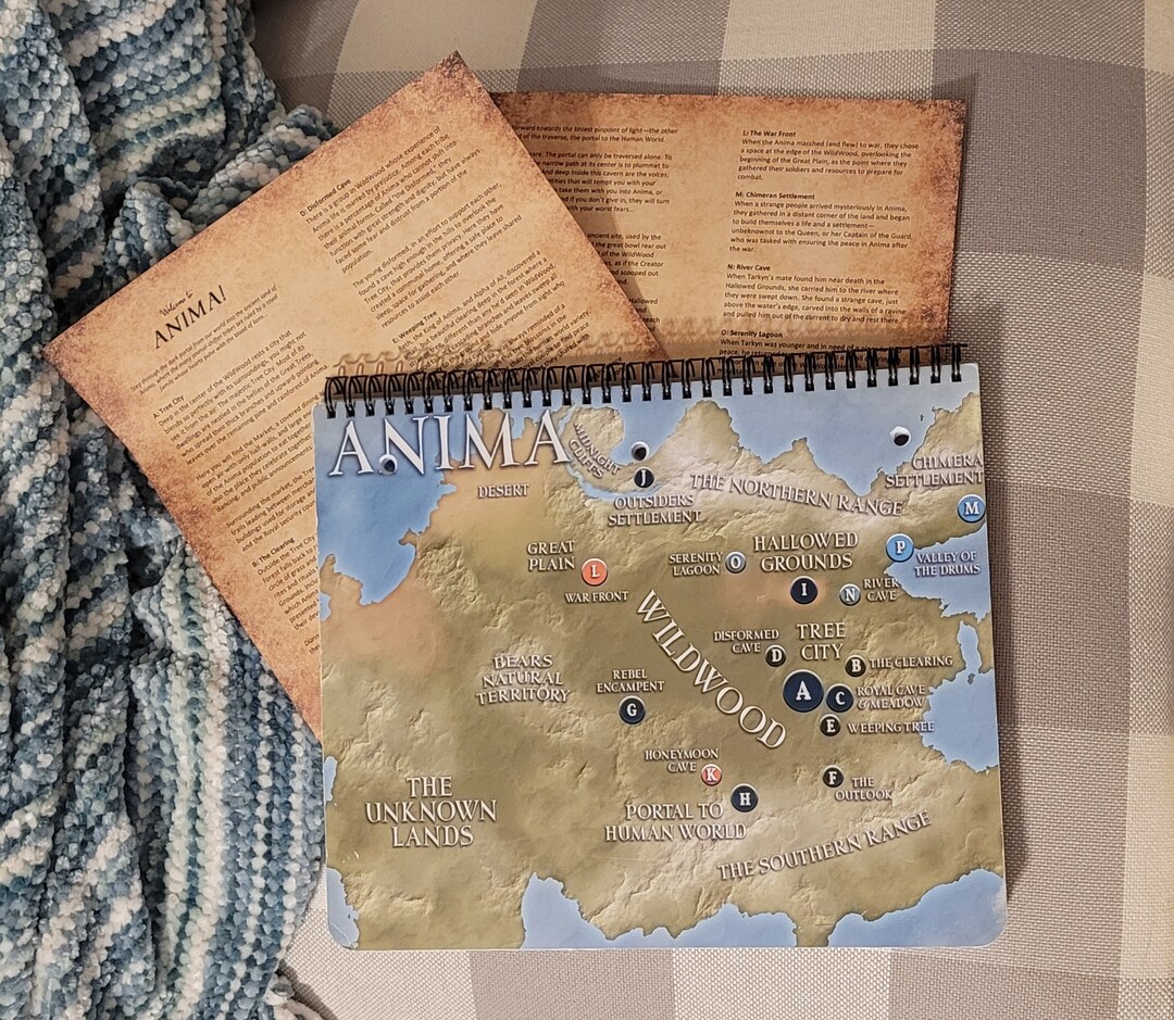 Anima World Map Notebook and Detailed Map Legend (large) - Etsy