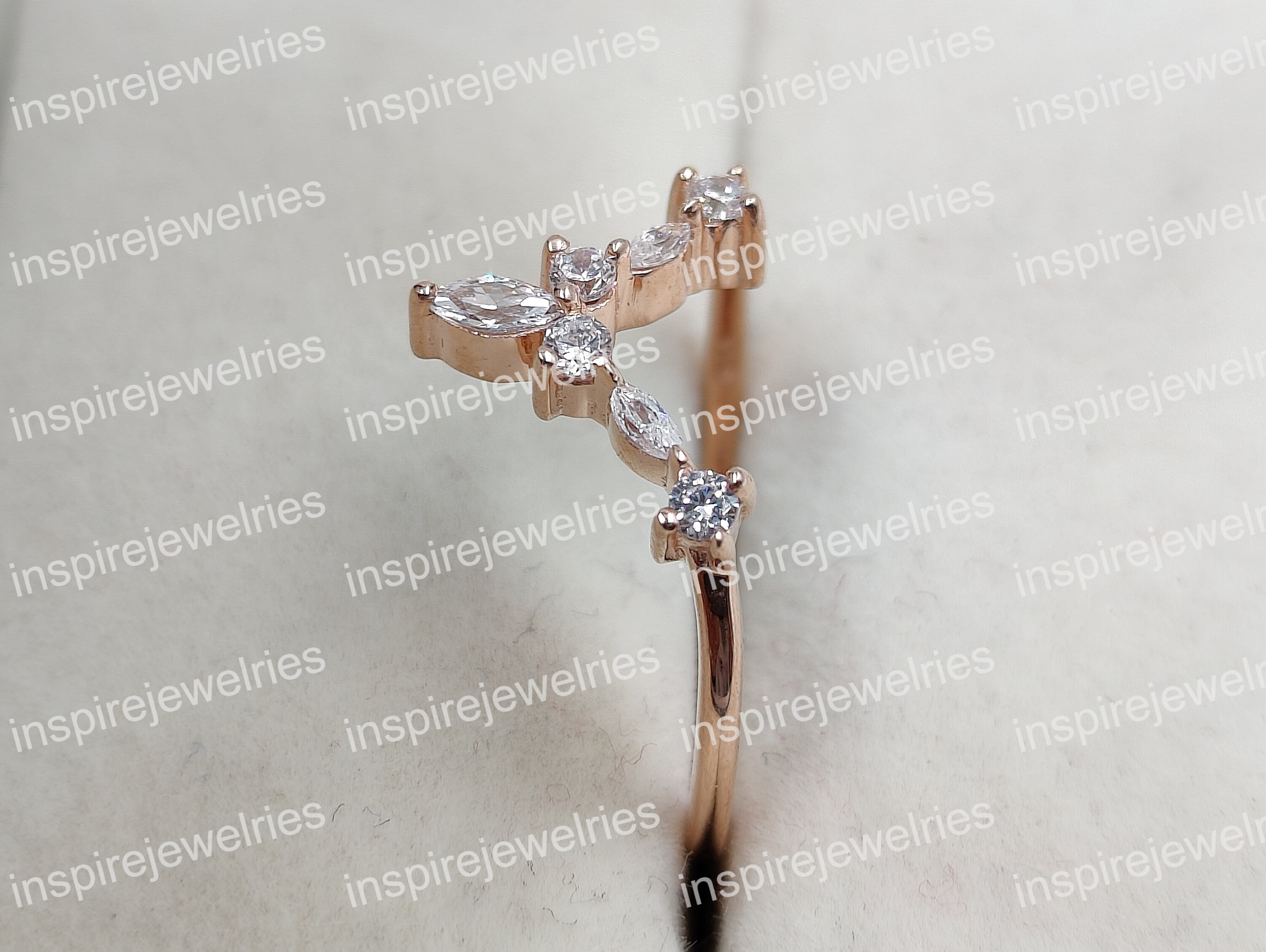 Wedding Band Chevron Wedding Band Marquise Wedding Band - Etsy