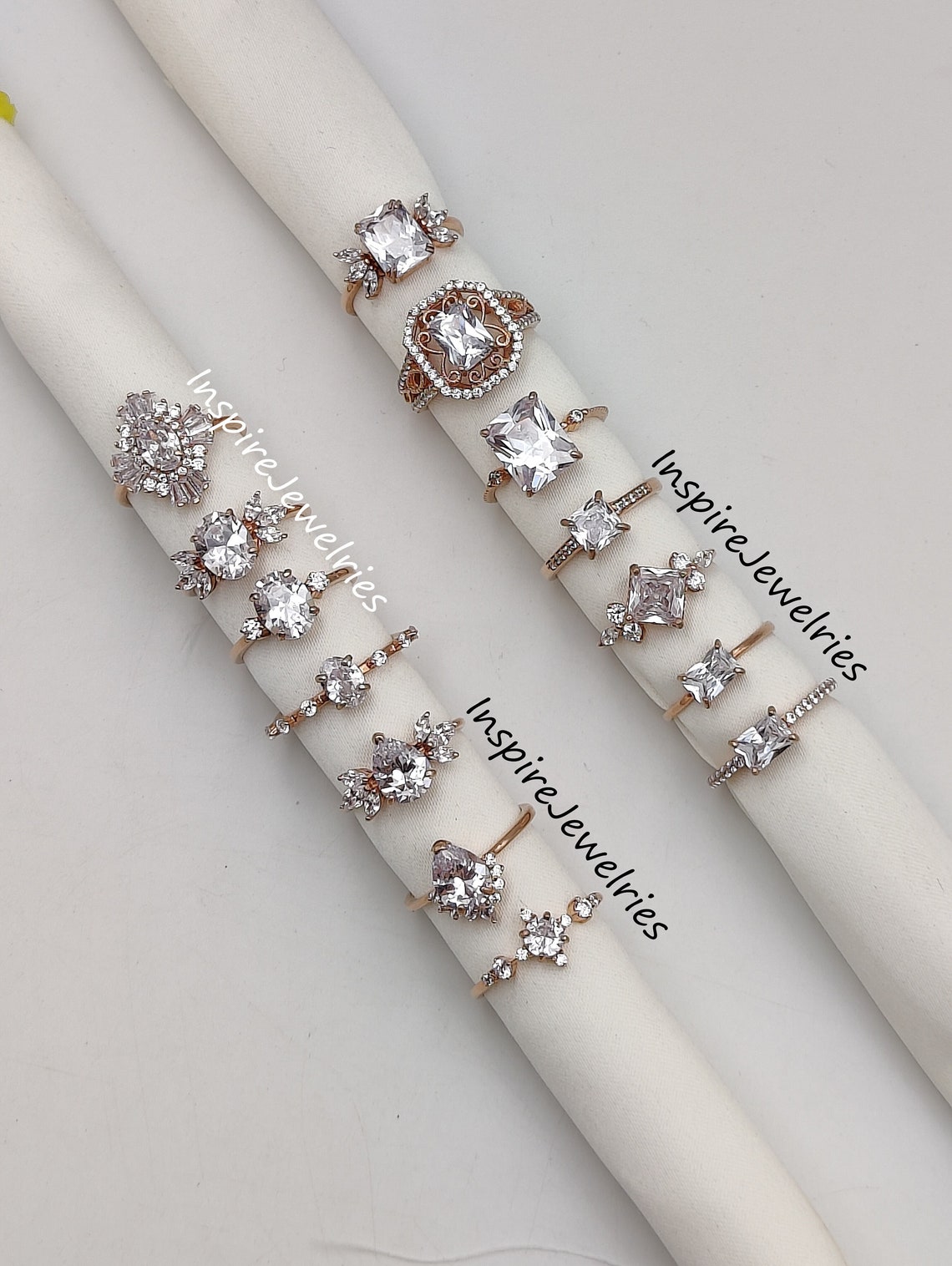 Princess Cut Diamond Engagement Ring Gold & Sterling Silver - Etsy