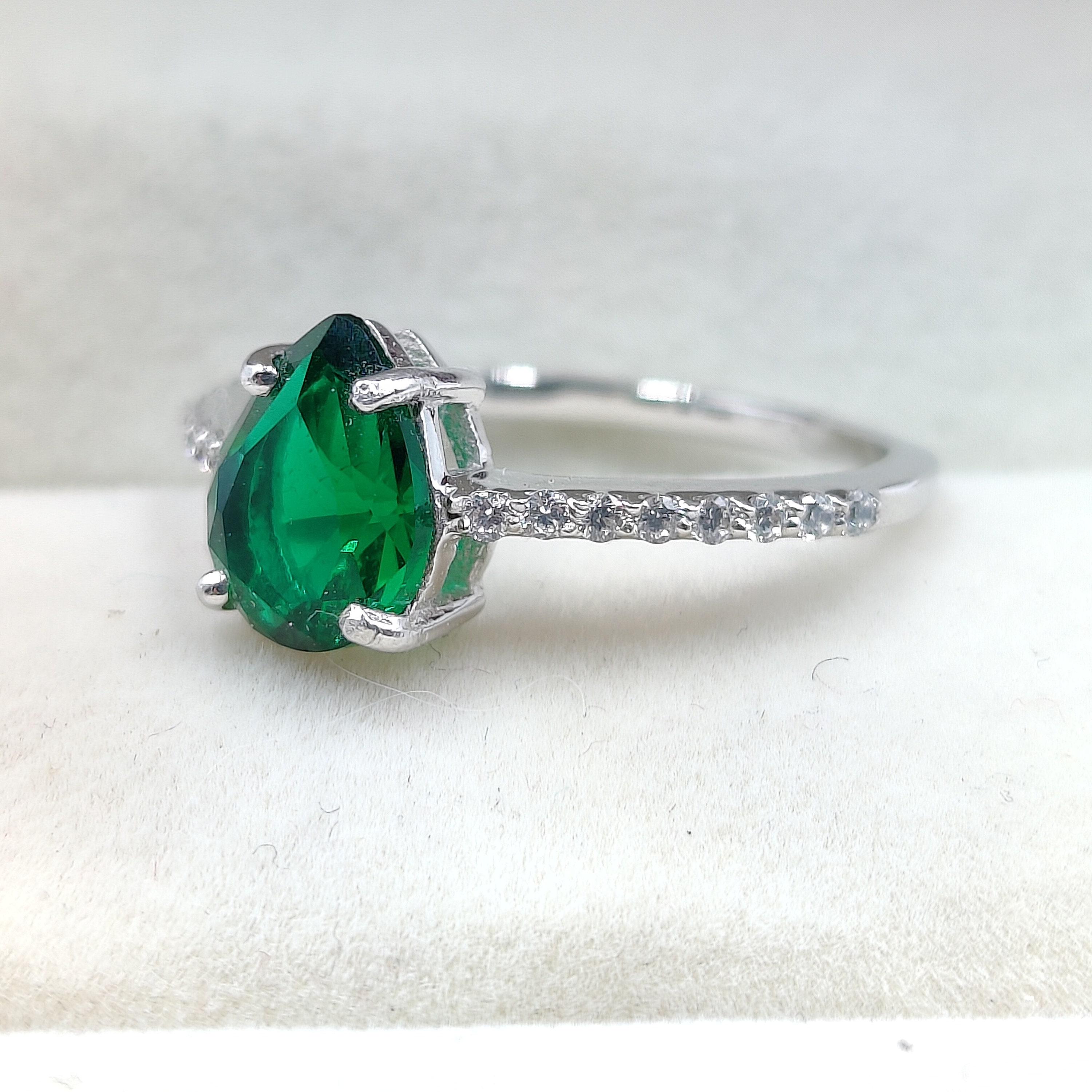 Emerald Ring 14K Gold Emerald Ring Tear Drop Emerald Ring - Etsy