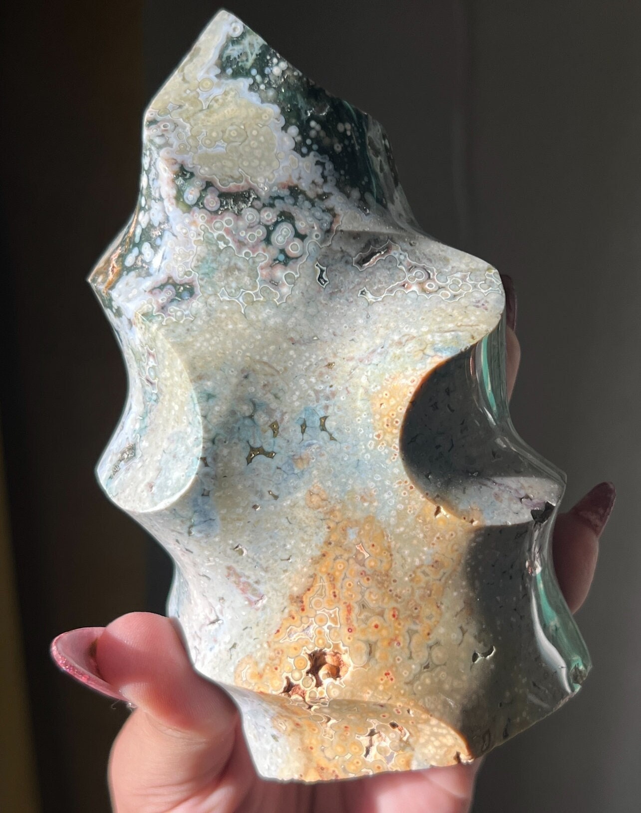 Stunning Orbicular Ocean Jasper With Orange Bubble/botryoidal - Etsy