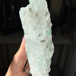 Incredibly Rare Optical Gypsum Twin Selenite With Chrysocolla, Druzy ...