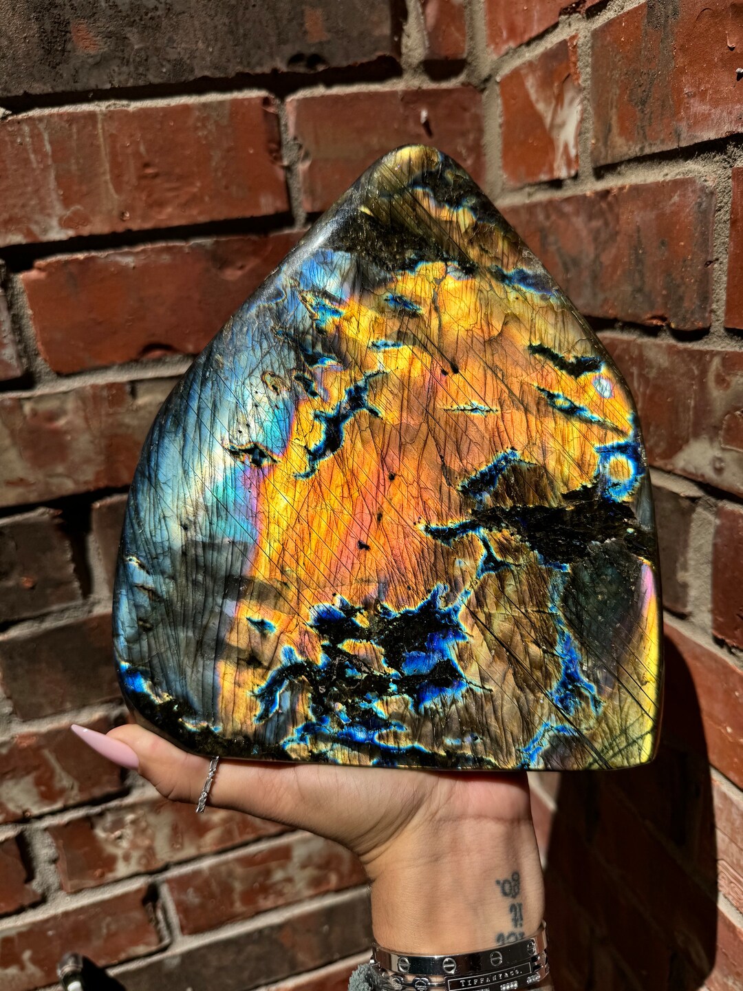 Gorgeous XL 11lbs Rare Golden Orange Sunset X Rainbow X Silver ...