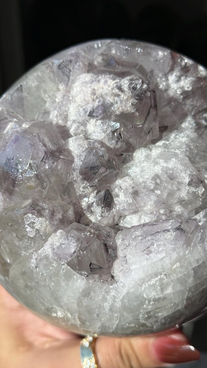 XL Unique Druzy Phantom Amethyst Sphere | Elestial Formations ...