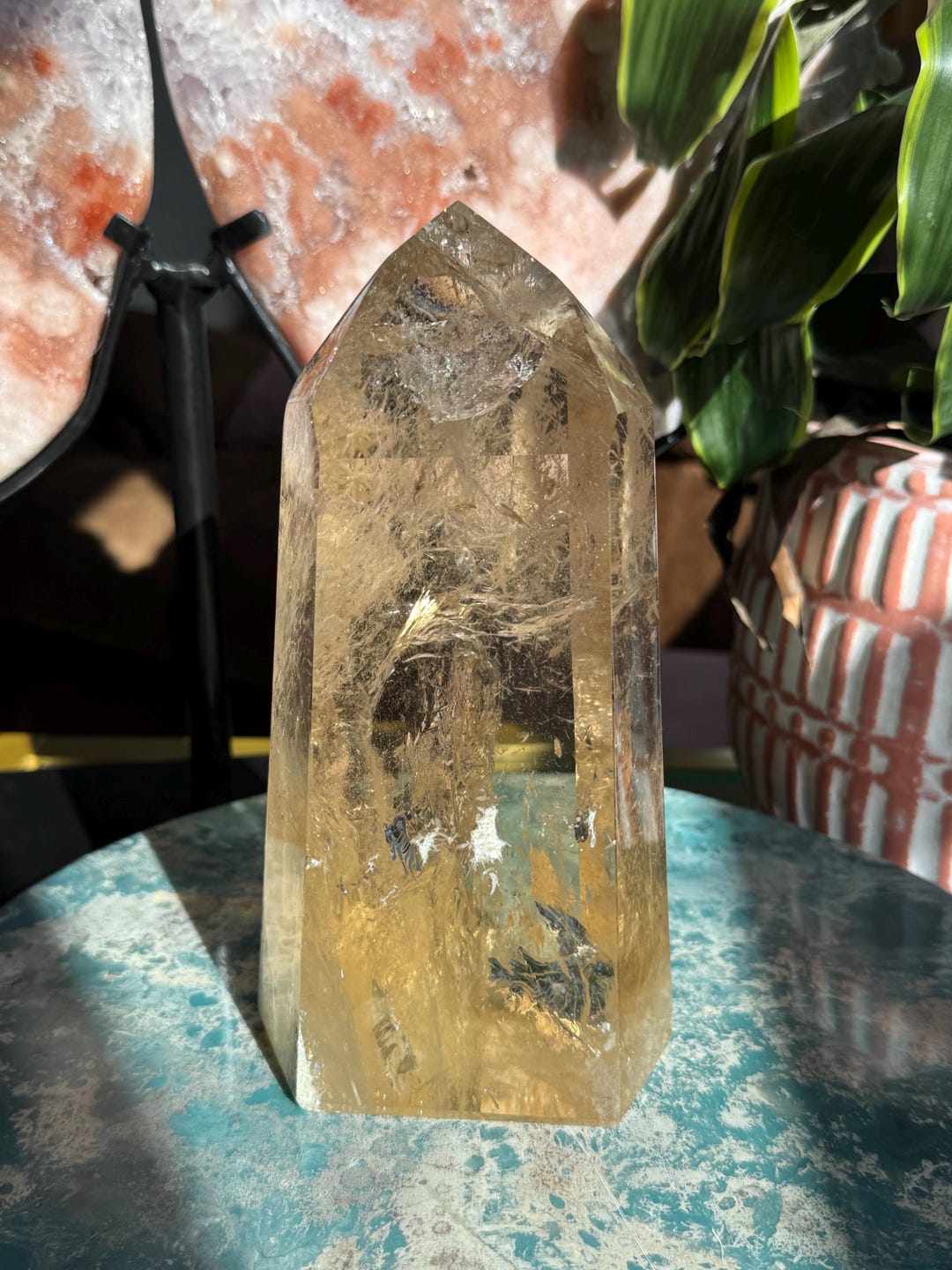 XL (4.8lbs) 2.04kg Gorgeous Natural Honey Citrine Lemurian Tower With ...