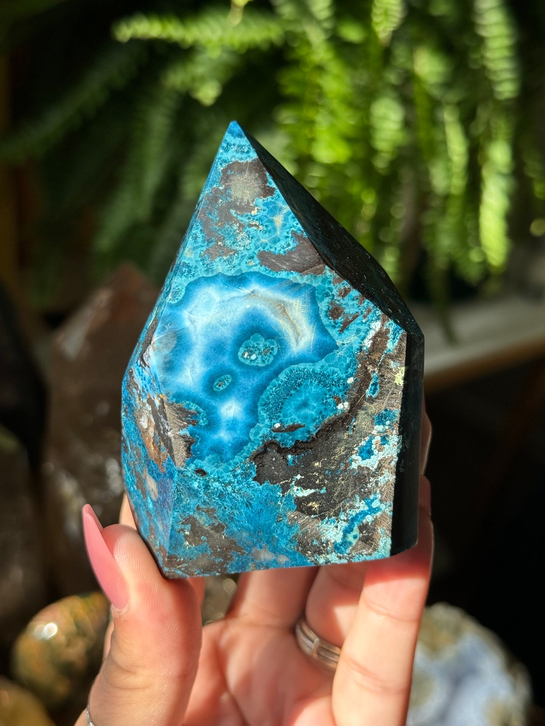 Absolutely Stunning Polished Deep Blue Orby Shattuckite Free Form ...