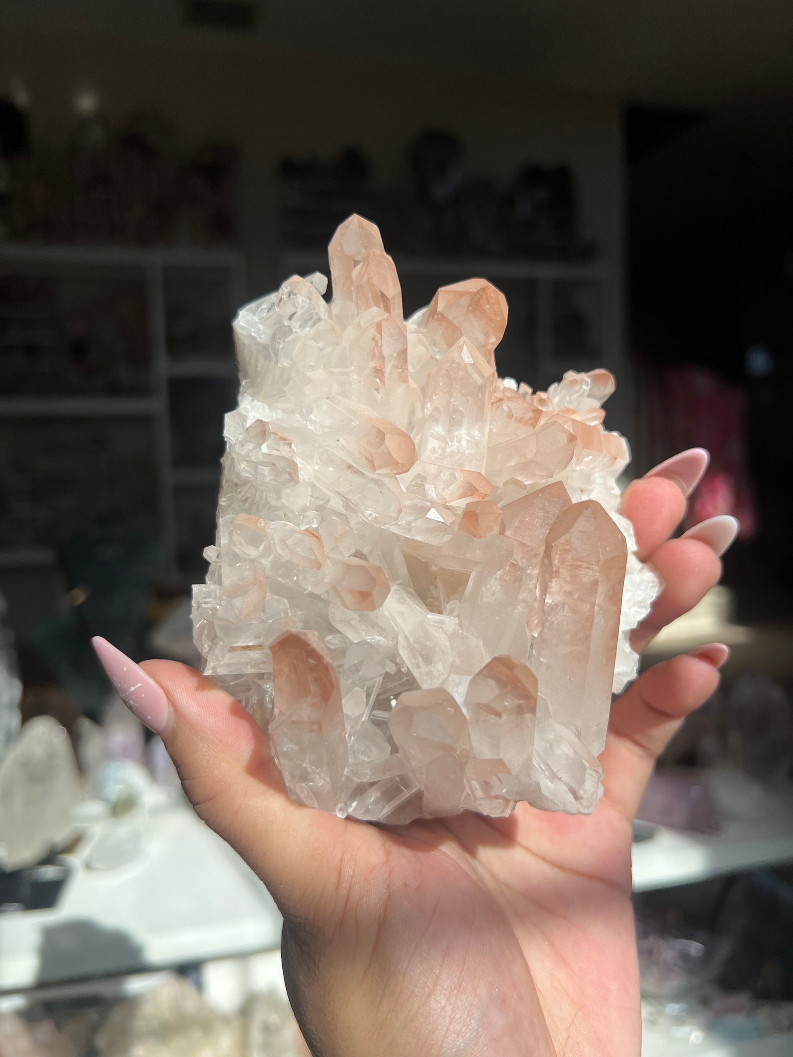 Scarlet Temple Pink Lemurian Quartz Cluster, Highest Quality, Beautiful ...