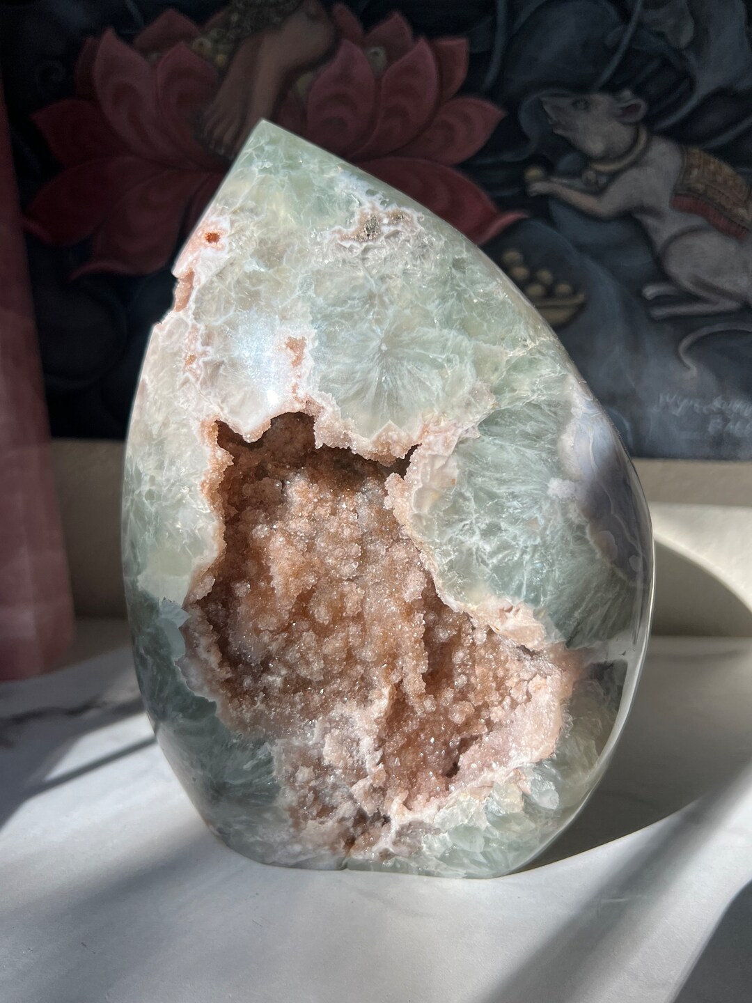 Rare Green Quartz Cherry Blossom Flower Agate Flame Tear Drop - Etsy