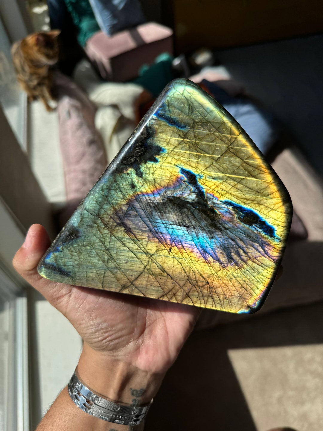 Gorgeous (2.77lbs) Rainbow Full Face Flash *double Sided Flash ...