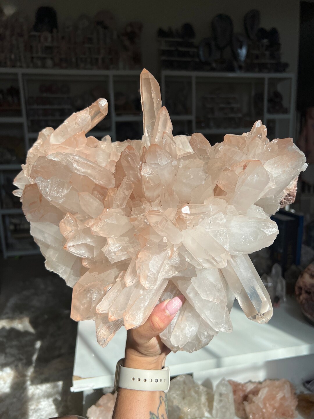 XXXL 27.2lbs Scarlet Temple Pink Lemurian Quartz Cluster, Beautiful ...