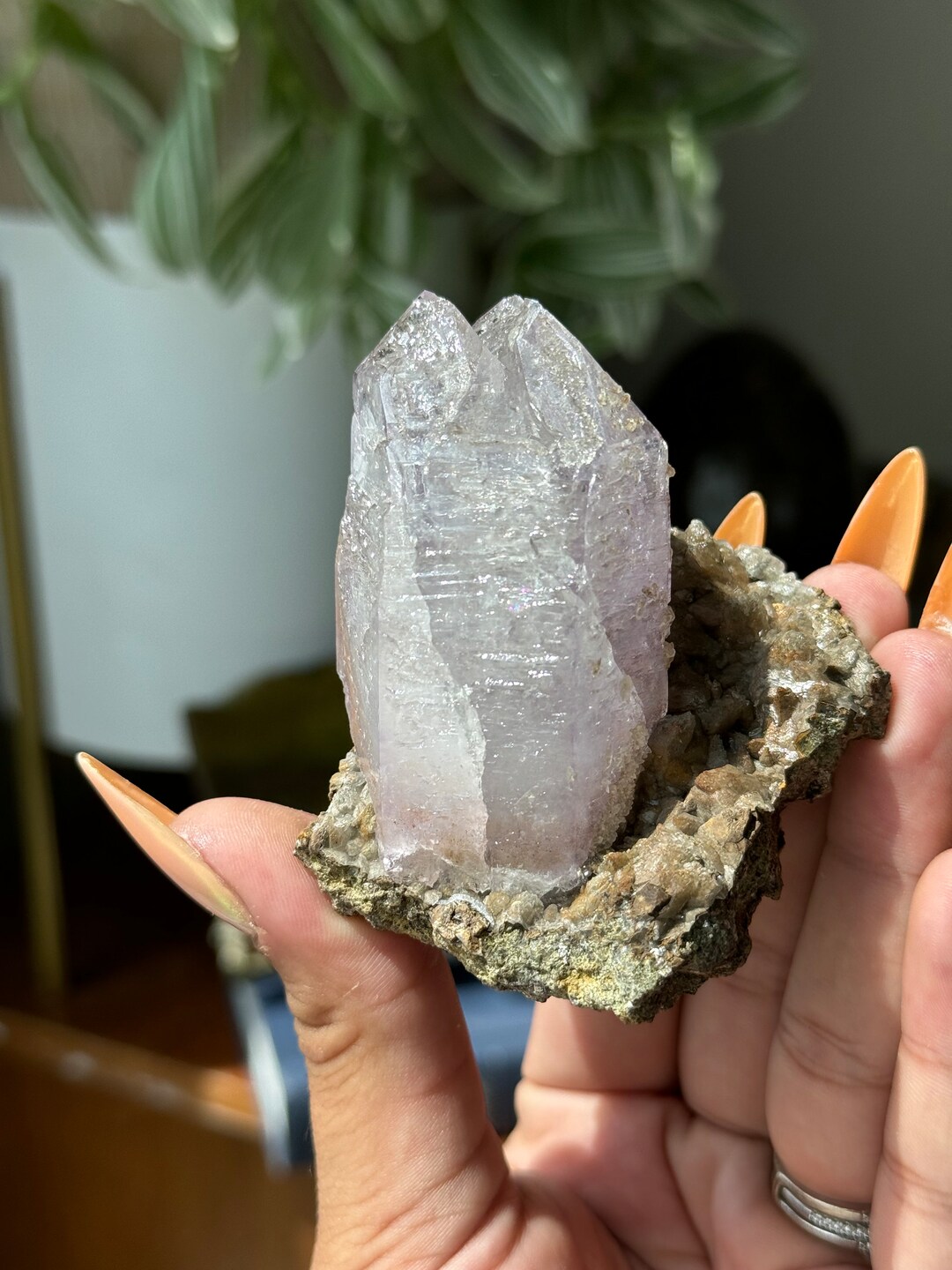 Gorgeous Skeletal Lavender Veracruz Amethyst on Mariposa Calcite Matrix ...