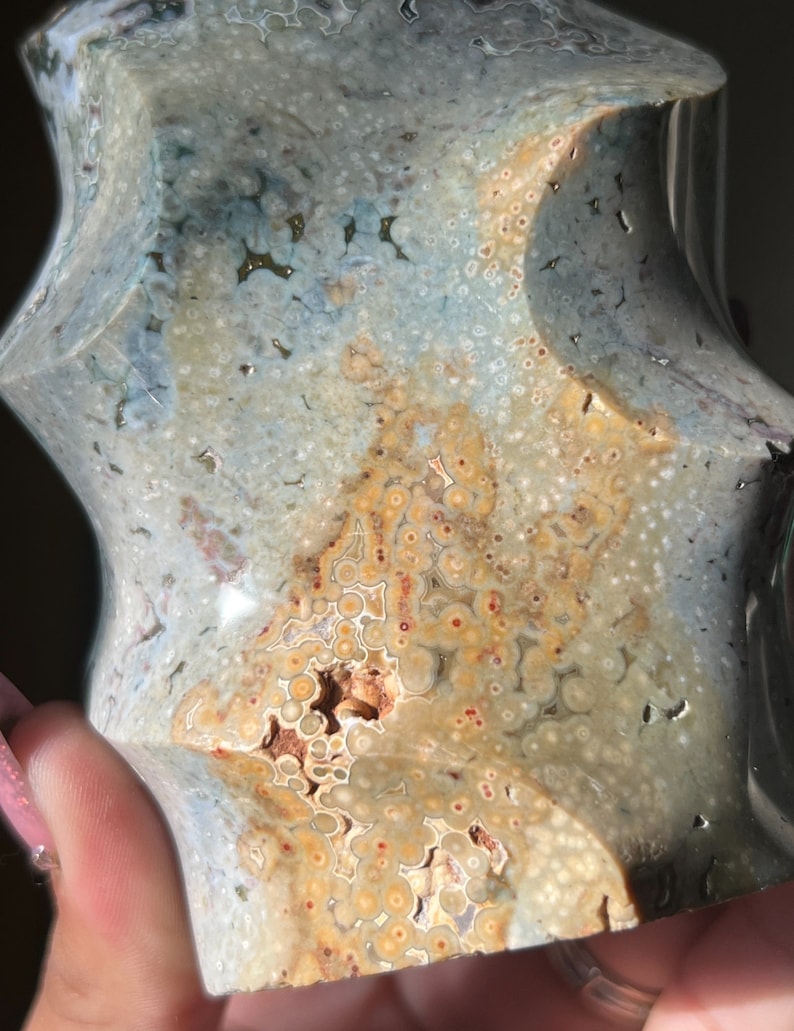 Stunning Orbicular Ocean Jasper With Orange Bubble/botryoidal - Etsy