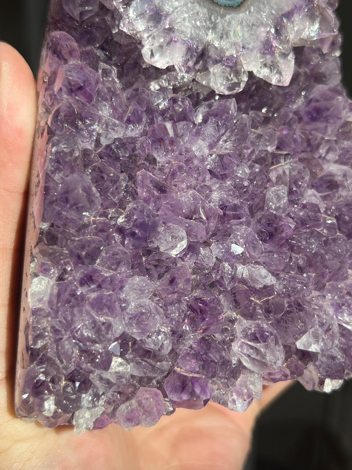 Juicy Purple Amethyst Quartz W/flower jasper Stalactite Eye Cut Base ...