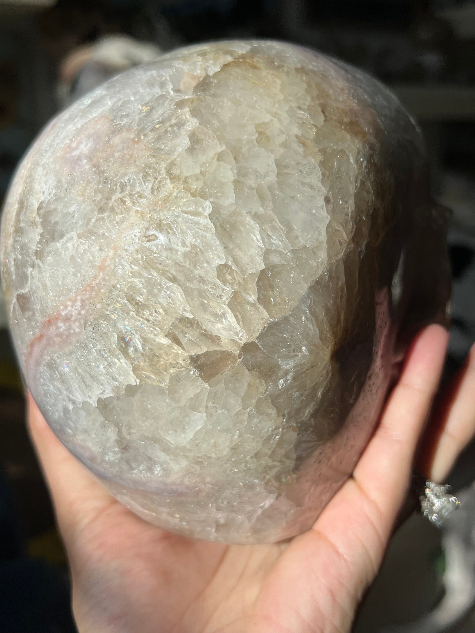 XXL Dreamy Vintage Vibes Quartzy Pink Amethyst Skull ~ Life Sized ...