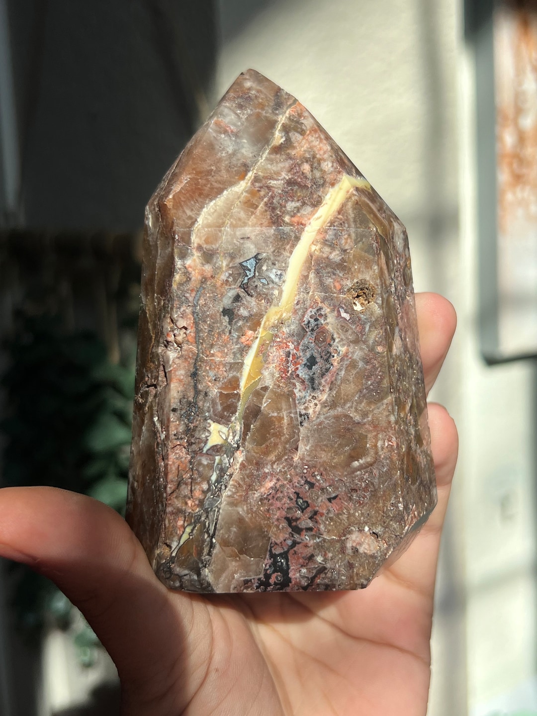 Mosaic Chalcedony Tower, Natural Mosaic Quartz Tower, Mosaic Chalcedony ...