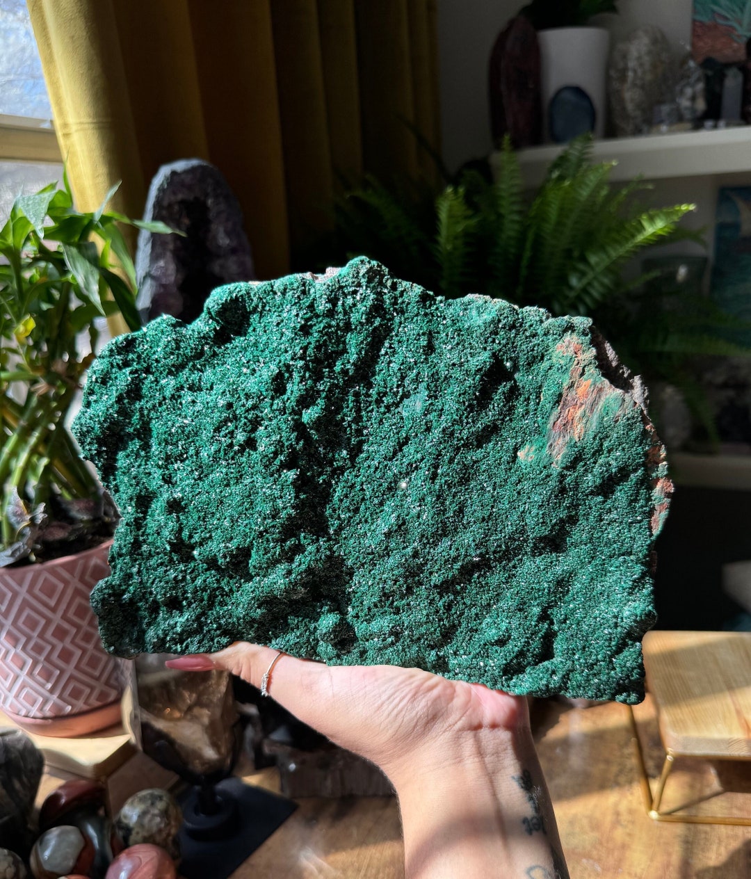 XL Stunning Shimmering Crystalline Druzy Malachite Plate ~ Self ...