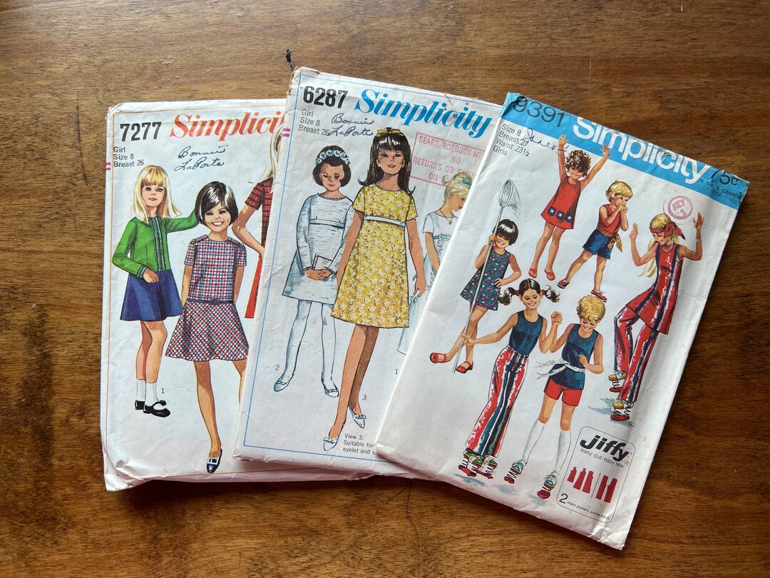 3 Girls Vintage Simplicity Patterns - Etsy