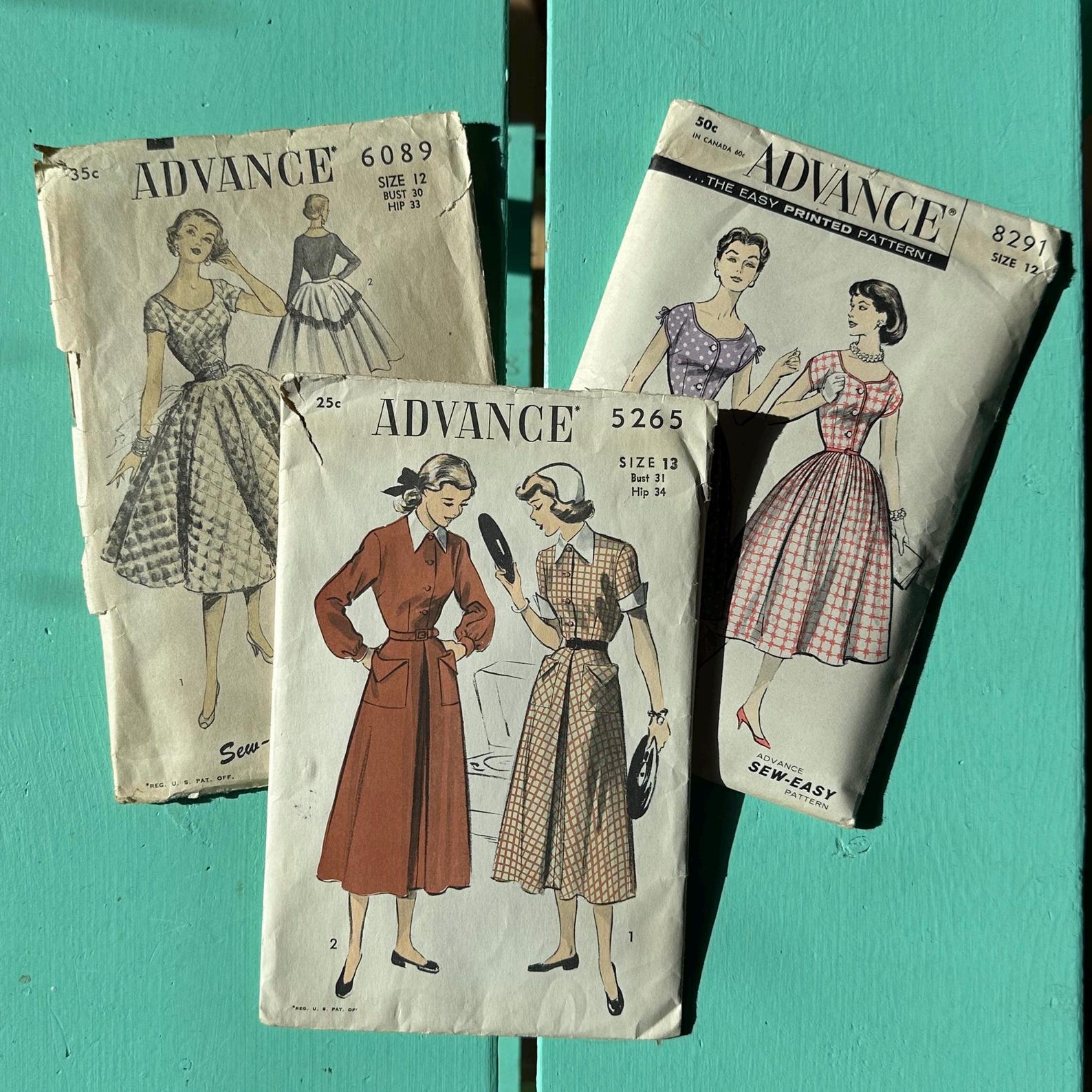 3 Vintage Women’s Advance Sewing Patterns Size 12 & 13 (E) - Etsy