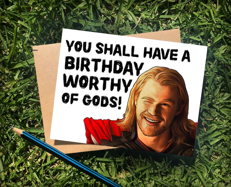 Thor Birthday Card Worthy of Gods - Etsy
