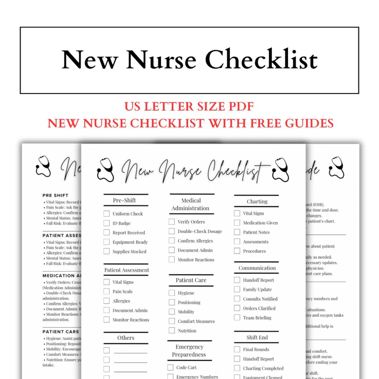New Nurse Checklist New Grad Nurse Tips New Nurse Planner New Nurse ...